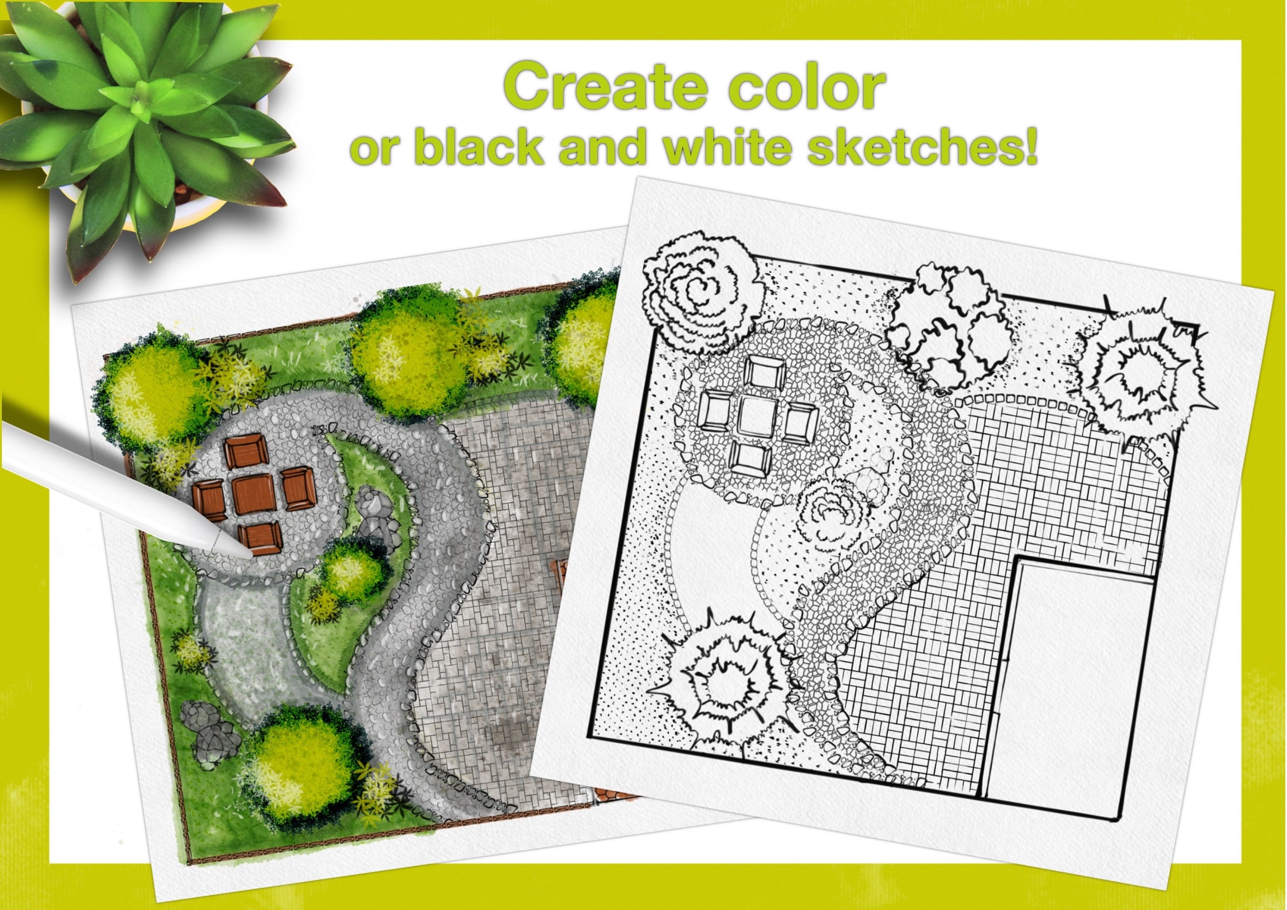 Landscape Design Procreate Brush Set -- Landscape Design Brushes ...