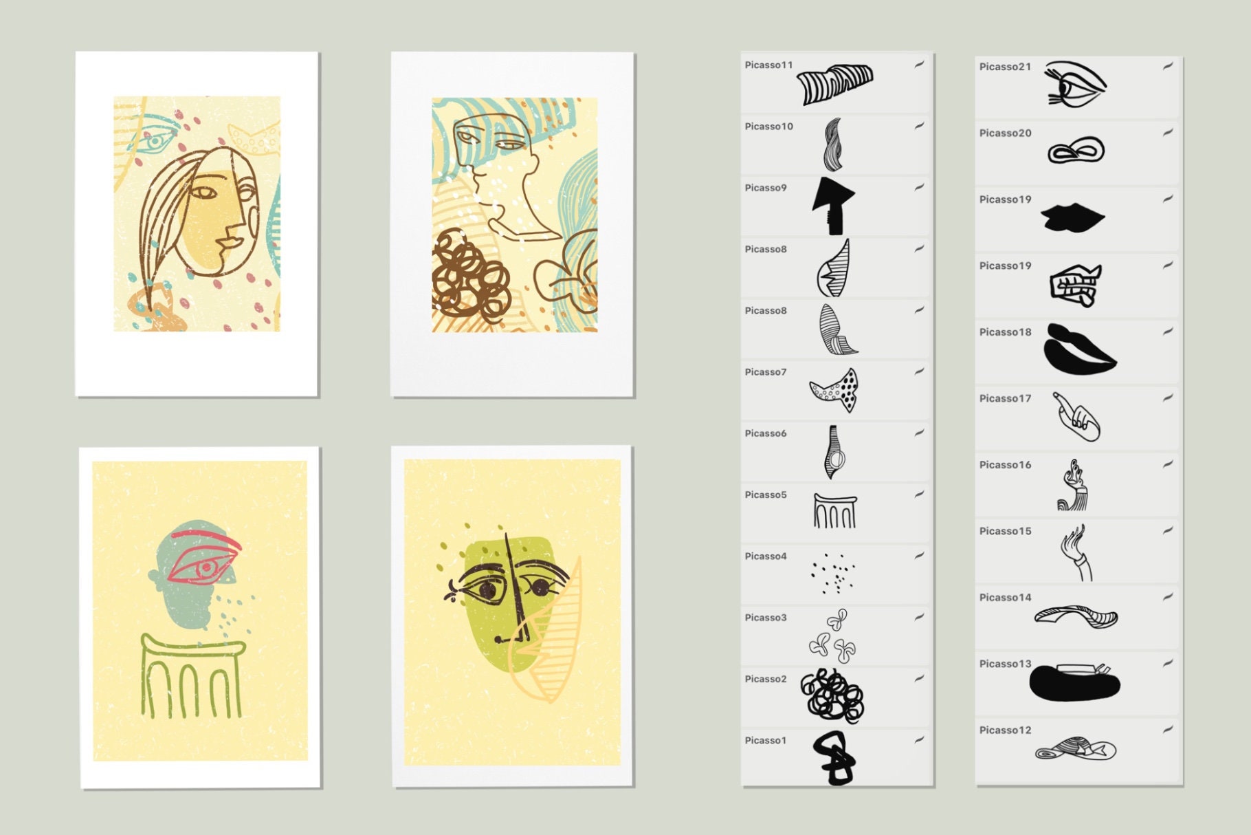 Picasso Procreate Brushes: Stamps & Texture (digital Download) - Etsy