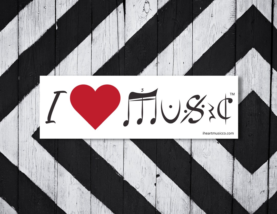 I Love Music Sticker, White - Etsy