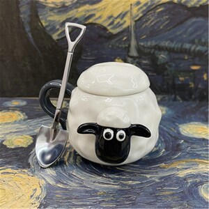 Kawaii Shaun the Sheep Mug, Cool Ceramic Mug, Birthday Gift, Coffee ...