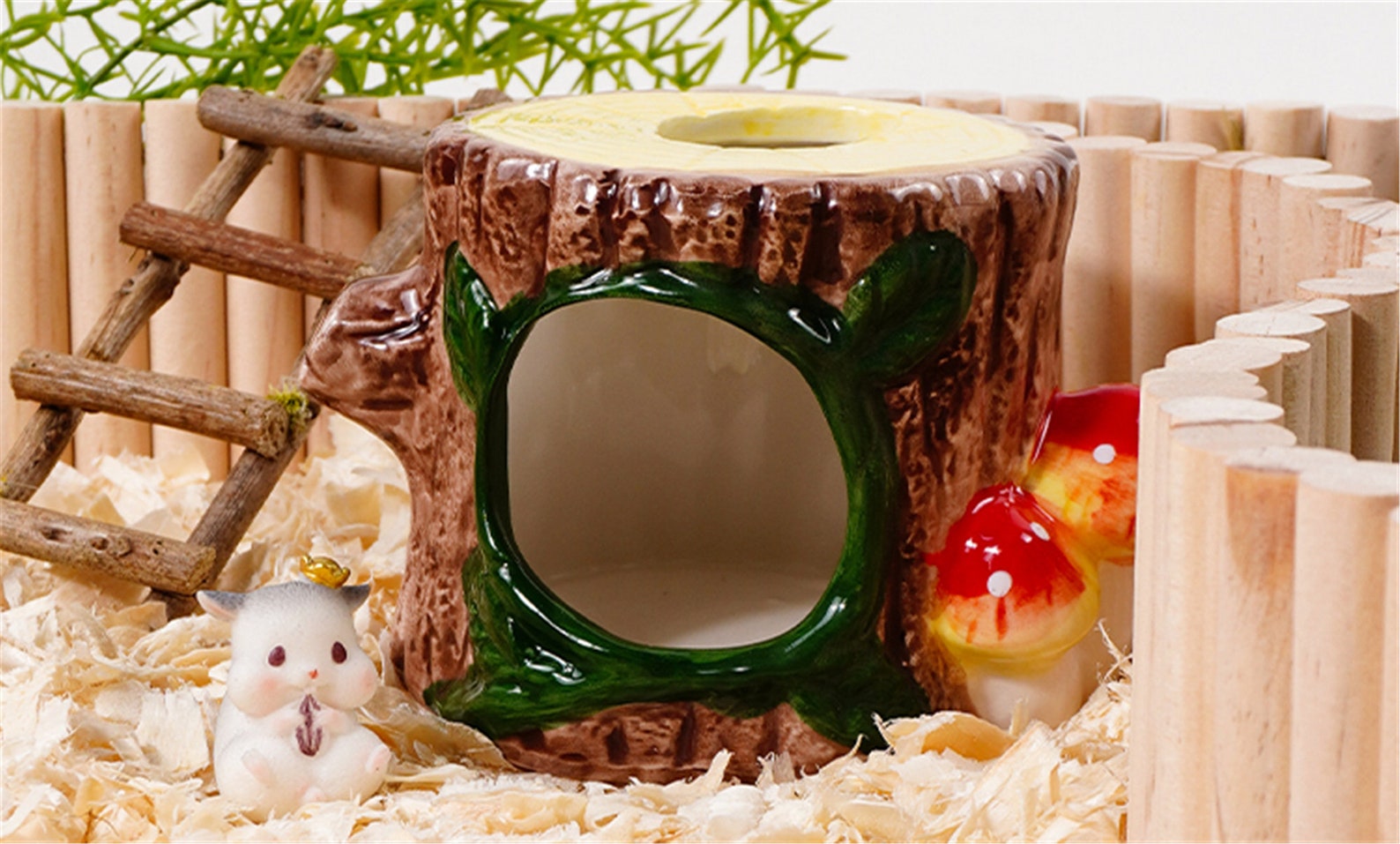 Stump Shaped Hamster Ceramics Hideout Small Pet Playhouse - Etsy