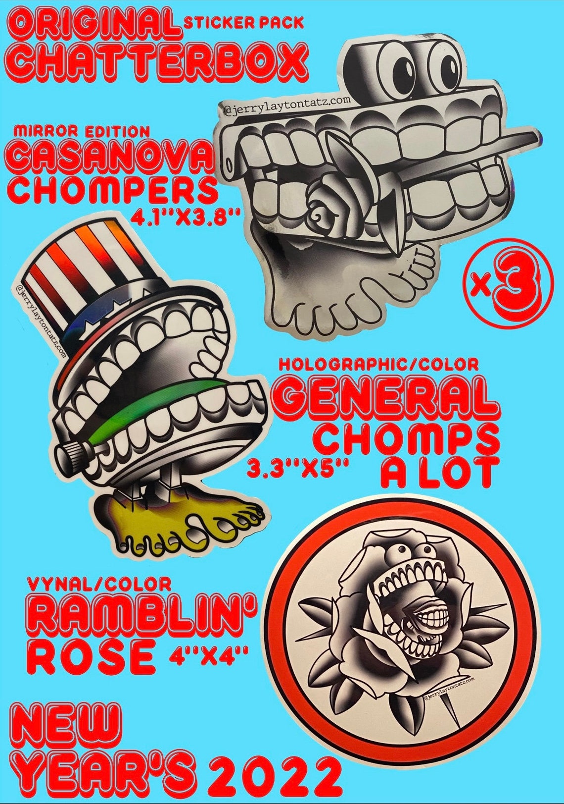 Original CHATTERBOX Sticker Set,teeth Stickes - Etsy