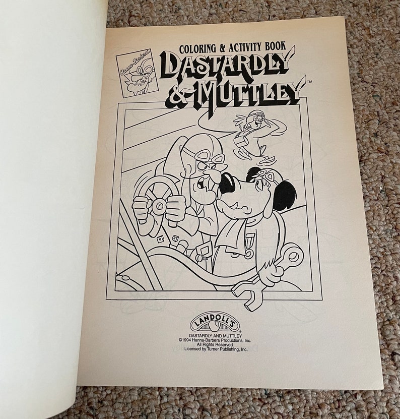 Dastardly and Muttley Coloring & Activity Book Landoll's 1994 - Hanna ...
