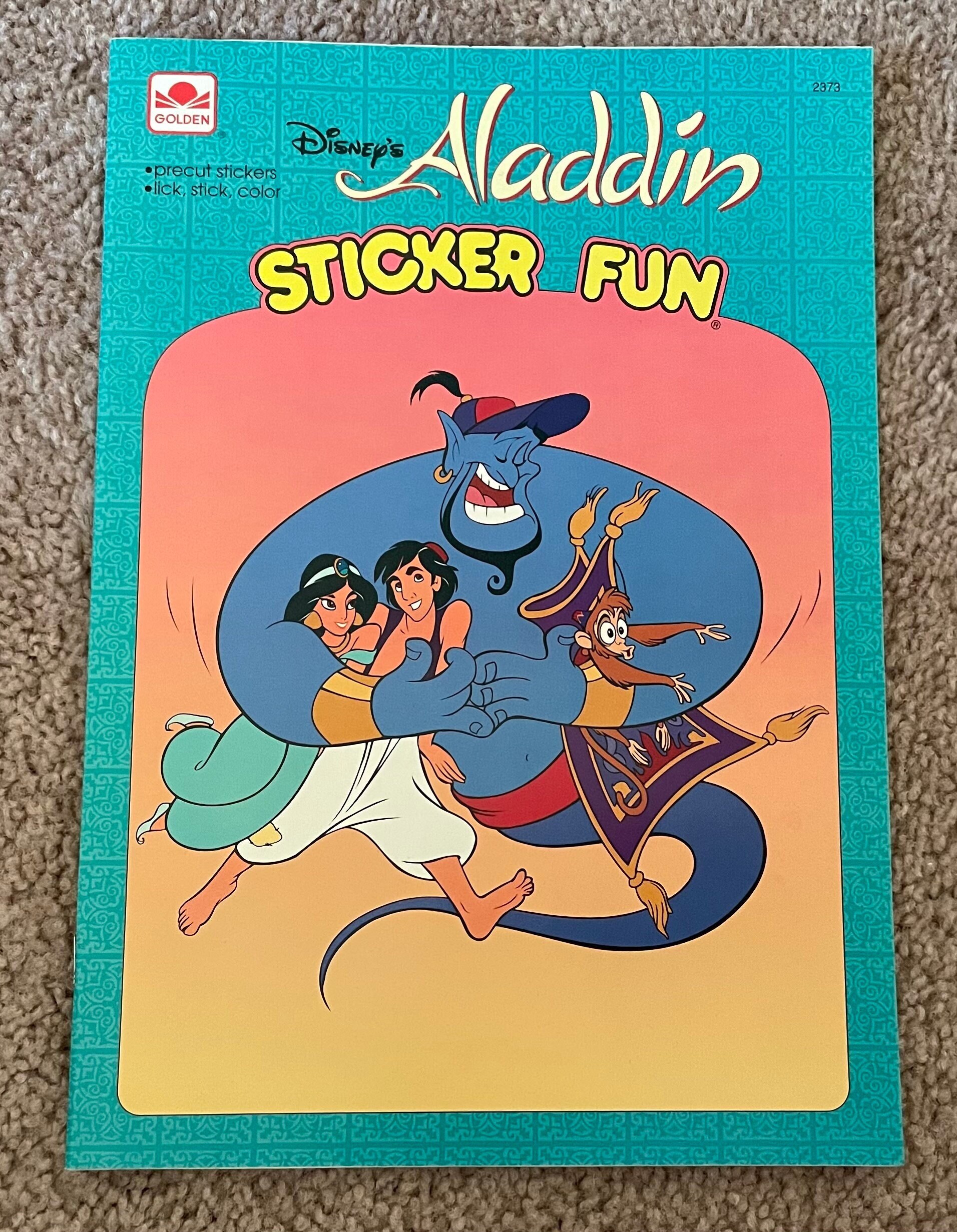 Disney's Aladdin Sticker Fun - Golden Books 1992 - Etsy