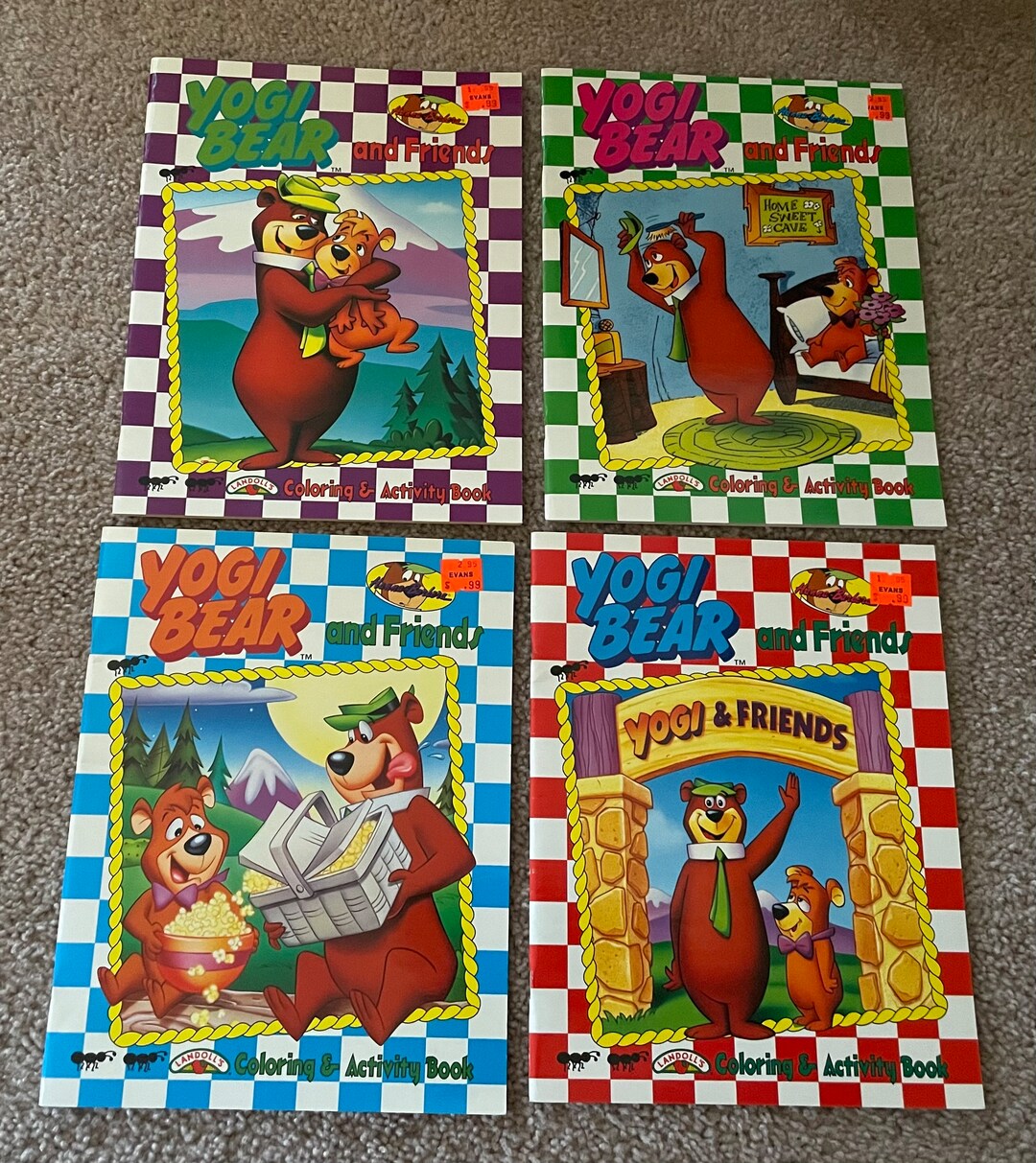 4 Yogi Bear and Friends Coloring & Activity Books - Landoll's 1994 - Etsy