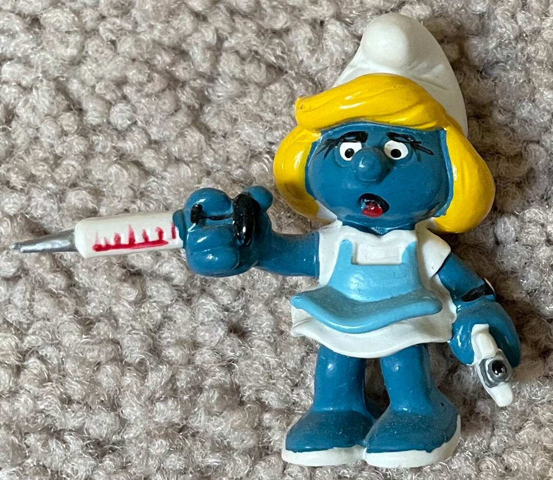 Nurse Smurfette Figure 20139 Vintage 1981 Hospital Smurf 2-inch - Etsy