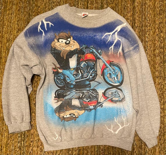 Looney Tunes Taz Biker Sweatshirt 1997 - Brazos - Gem