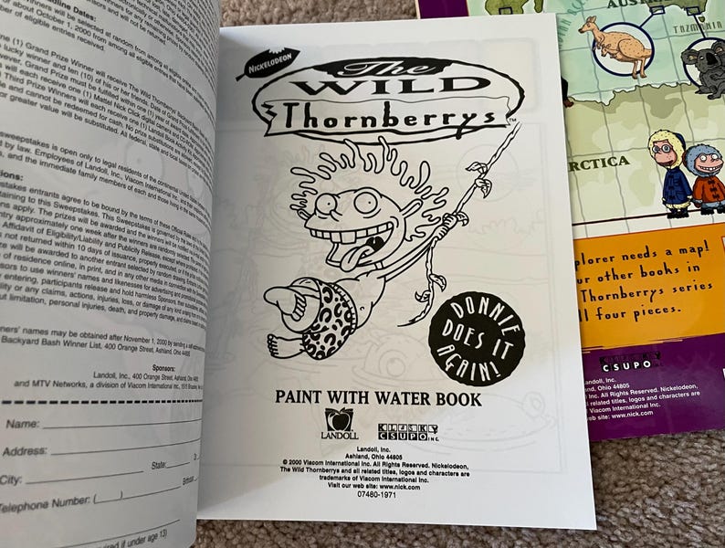 The Wild Thornberrys Donnie Does It Again! Paint With Water Book and ...