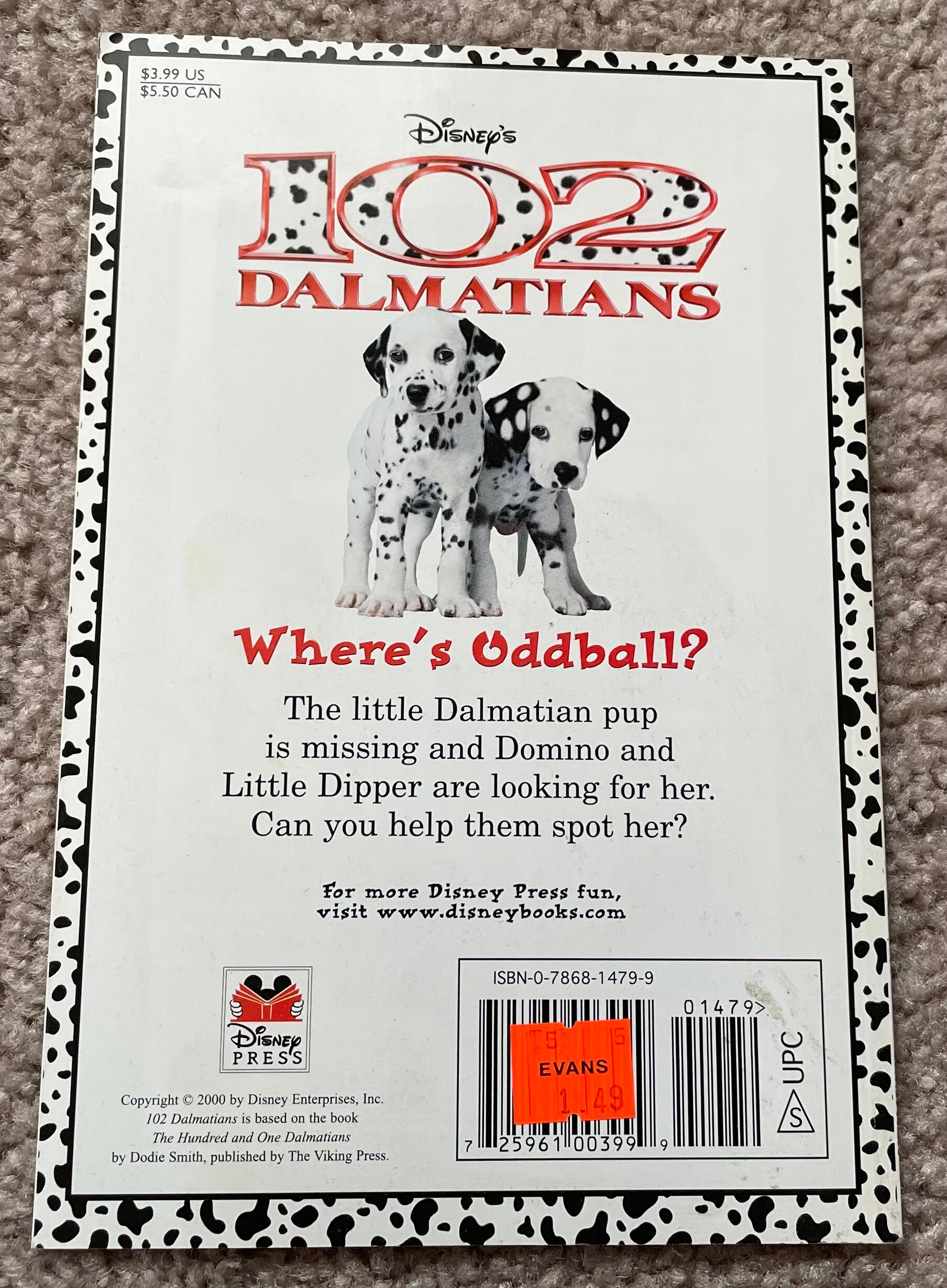 Disney's 102 Dalmatians Where's Oddball Book Disney Press 2000 - Etsy