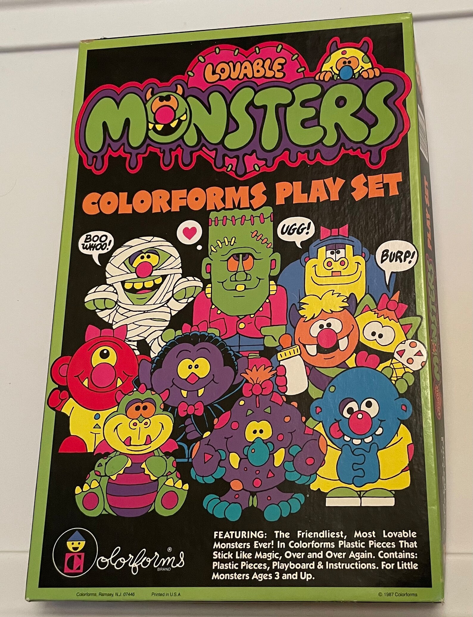 Lovable Monsters Colorforms Play Set 1987 COMPLETE - Etsy