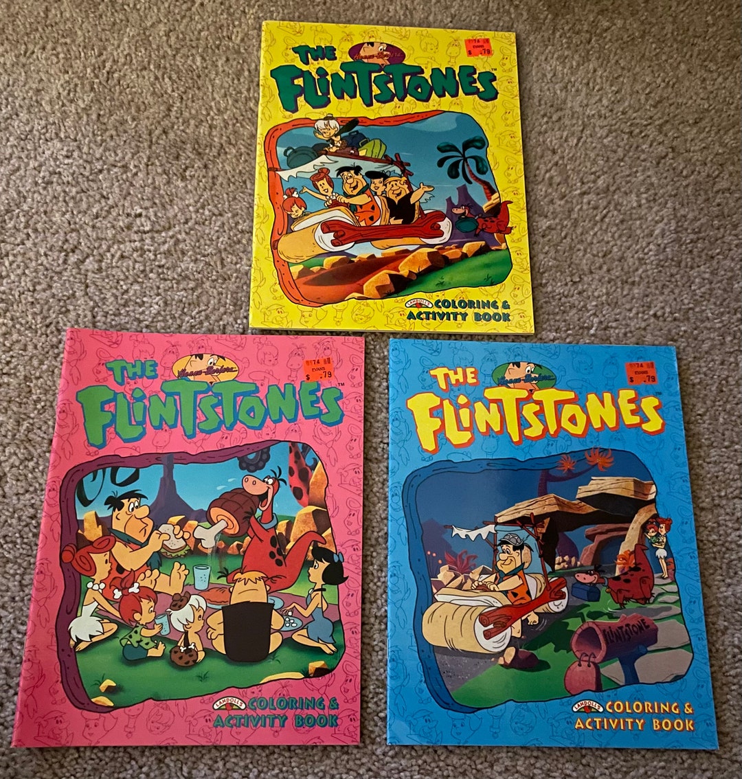 3 The Flintstones Coloring And Activity Books Landolls 1994 Etsy