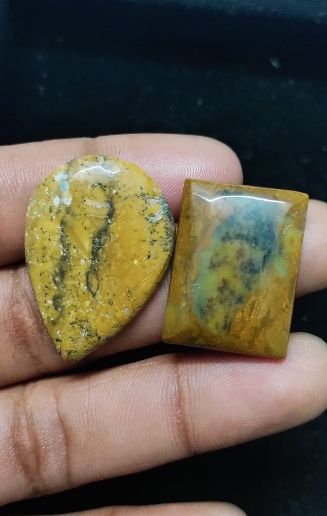 Very Beautiful Natural Yellow Jasper Gemstones Cabochons for Jewellery ...