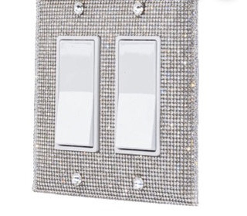 Bling Crystals Switch Cover Plate Silver Wall Switch Plate - Etsy