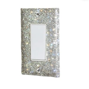 Bling Crystals Switch Cover Plate Silver Wall Switch Plate - Etsy
