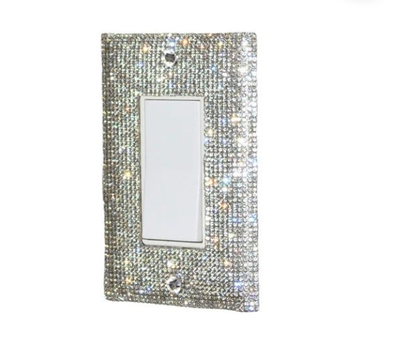 Bling Crystals Switch Cover Plate Silver Wall Switch Plate - Etsy