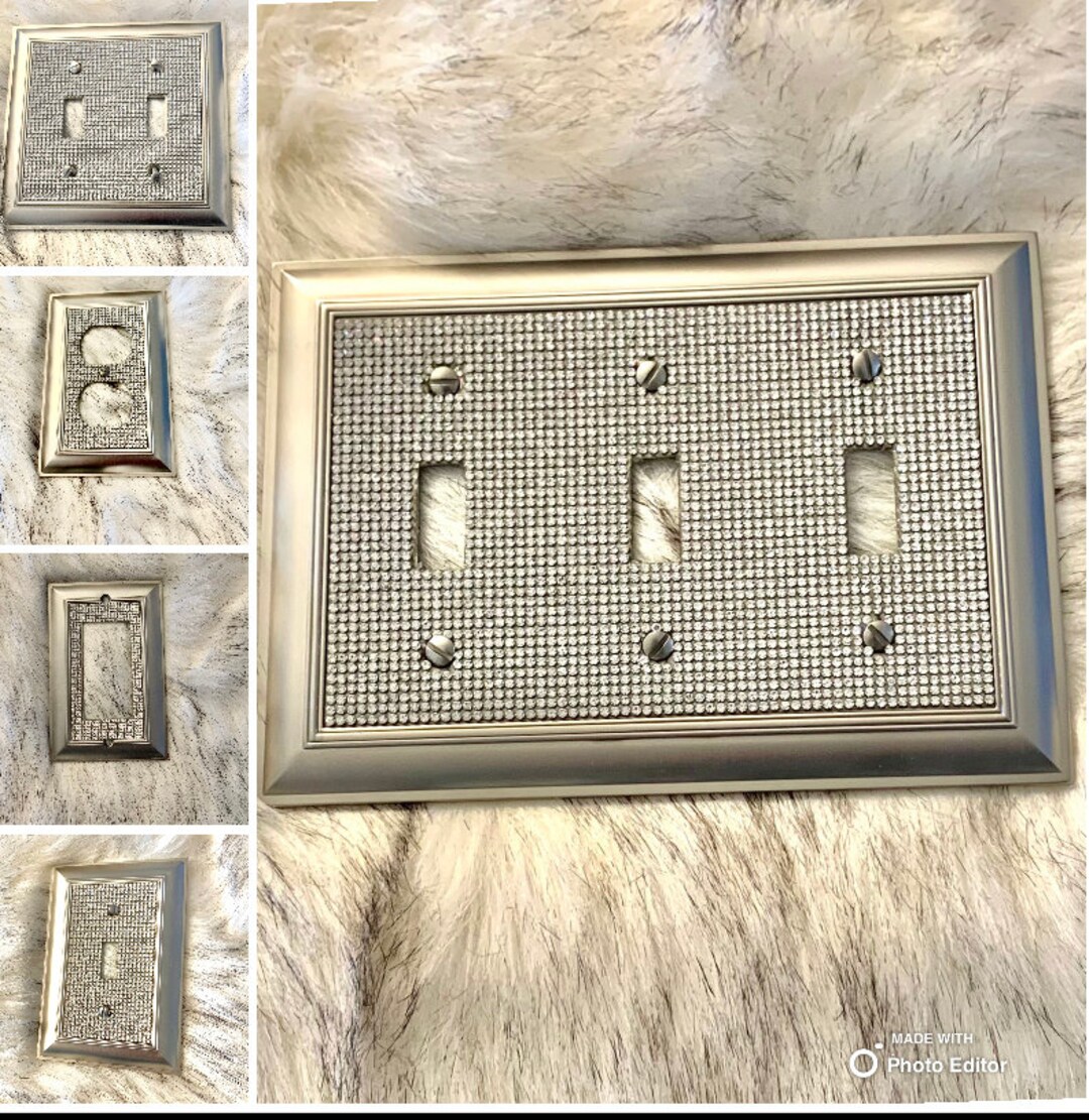 Bling Crystal Rhinestones Electric Switch Plates Cover - Etsy