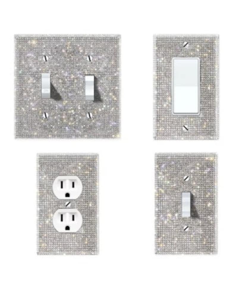 Bling Crystals Switch Cover Plate Silver Wall Switch Plate - Etsy