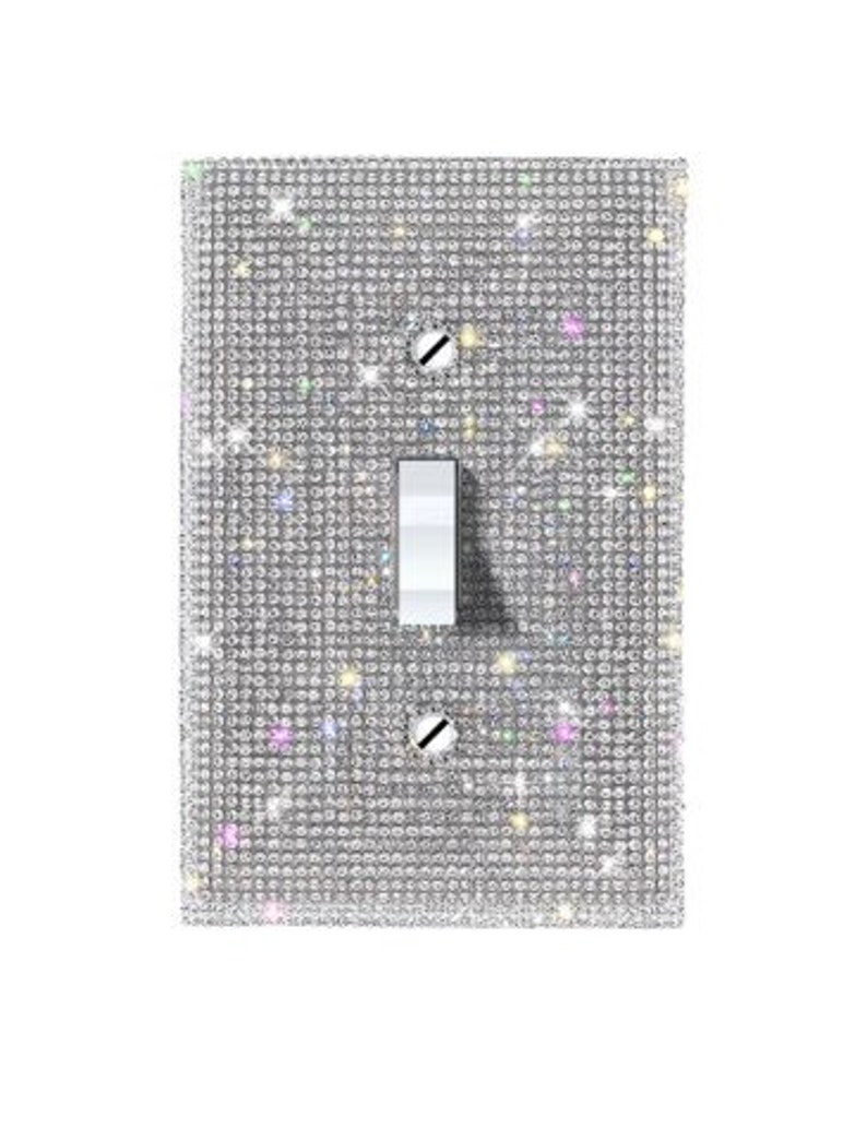 Bling Crystals Switch Cover Plate Silver Wall Switch Plate - Etsy