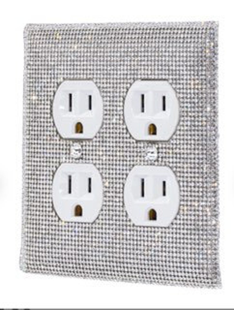 Bling Crystals Switch Cover Plate Silver Wall Switch Plate - Etsy