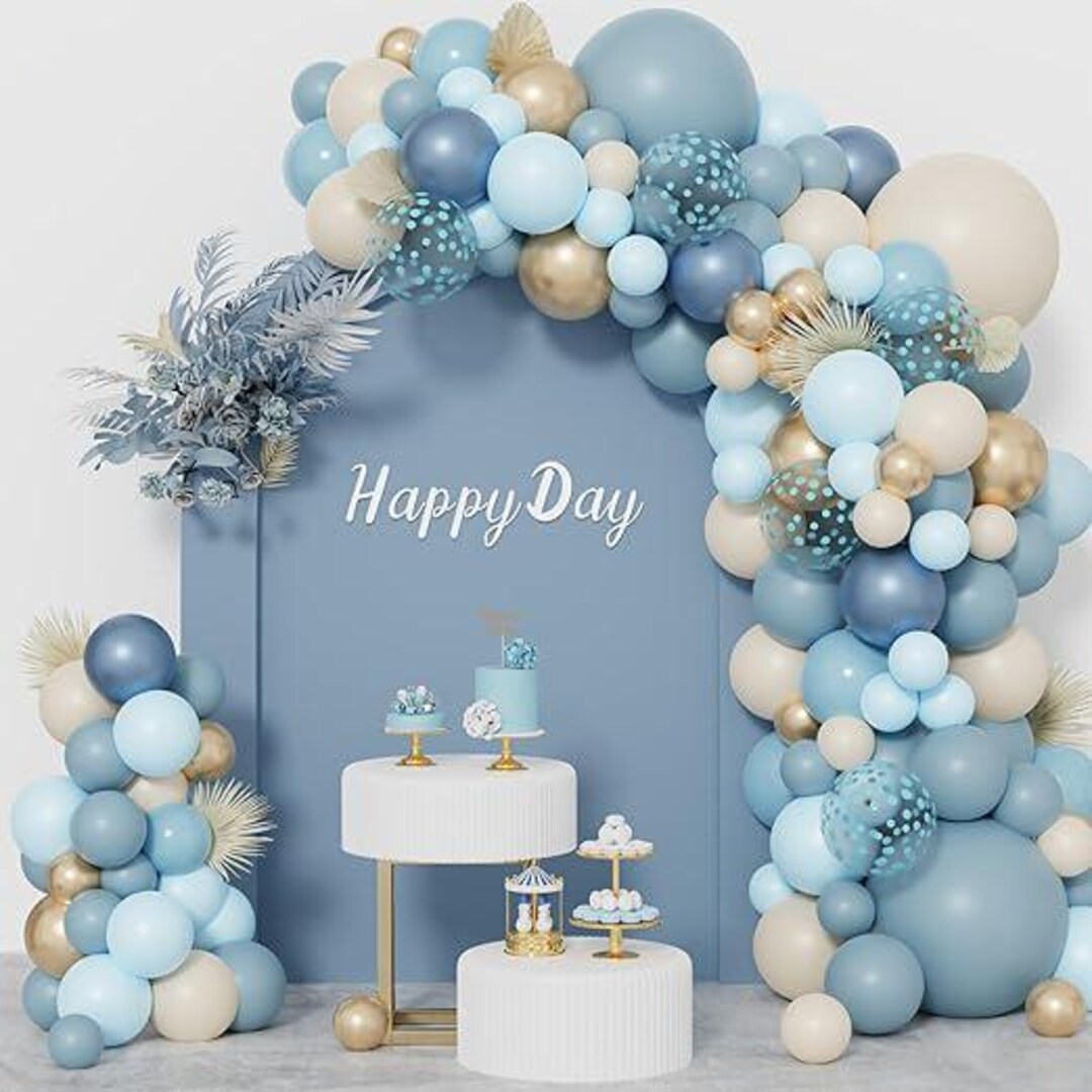 Baby Blue Balloon Arch Garland Kit Birthday Party Baby Shower Gender ...