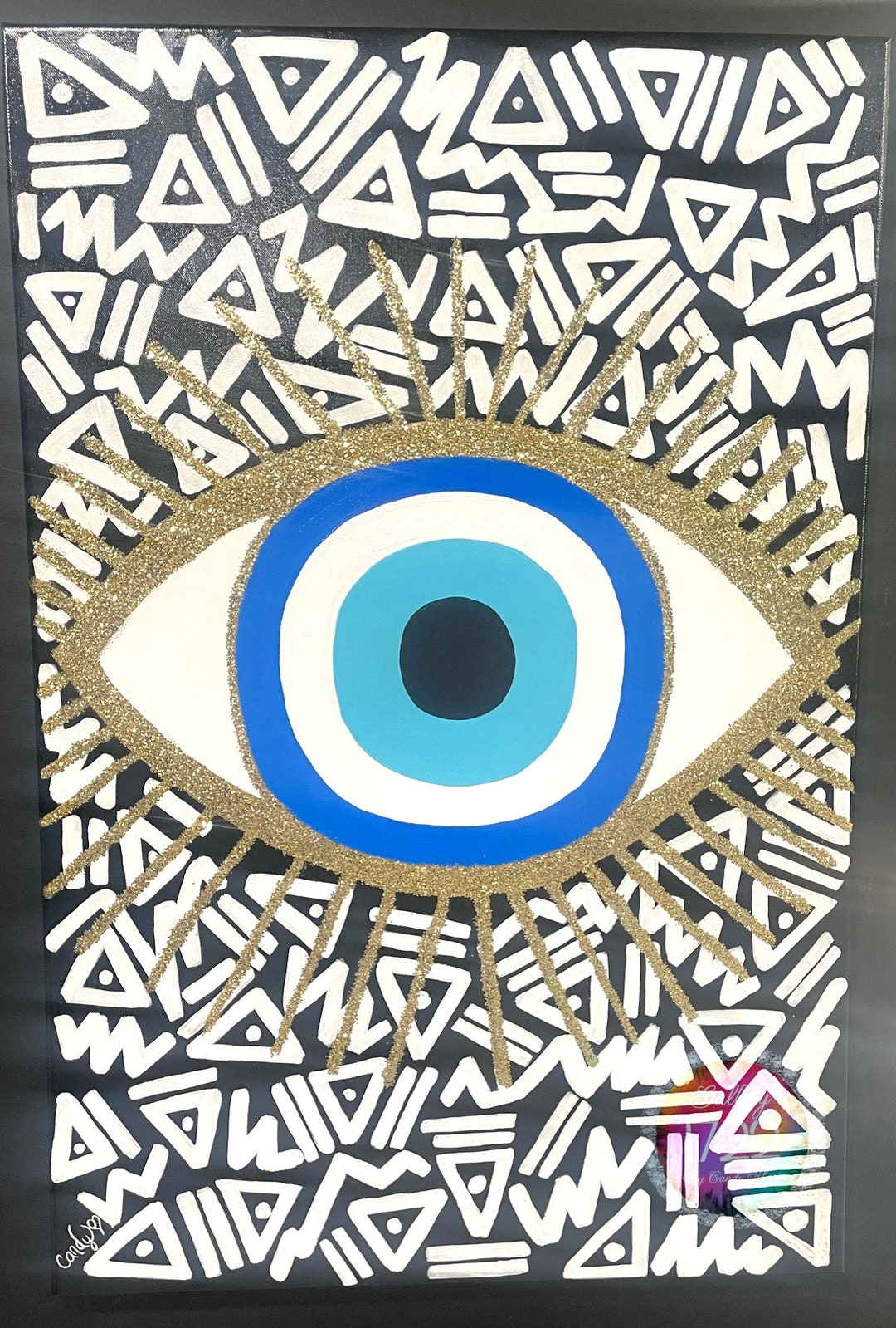 Evil Eye Painting, Evil Eye Wall Art, Evil Eye Protection, Original ...