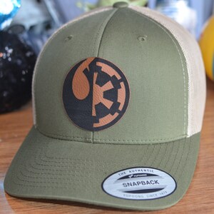 Star Wars Rebel Symbol Imperial Symbol Leather Patch Hat - Half Rebel ...