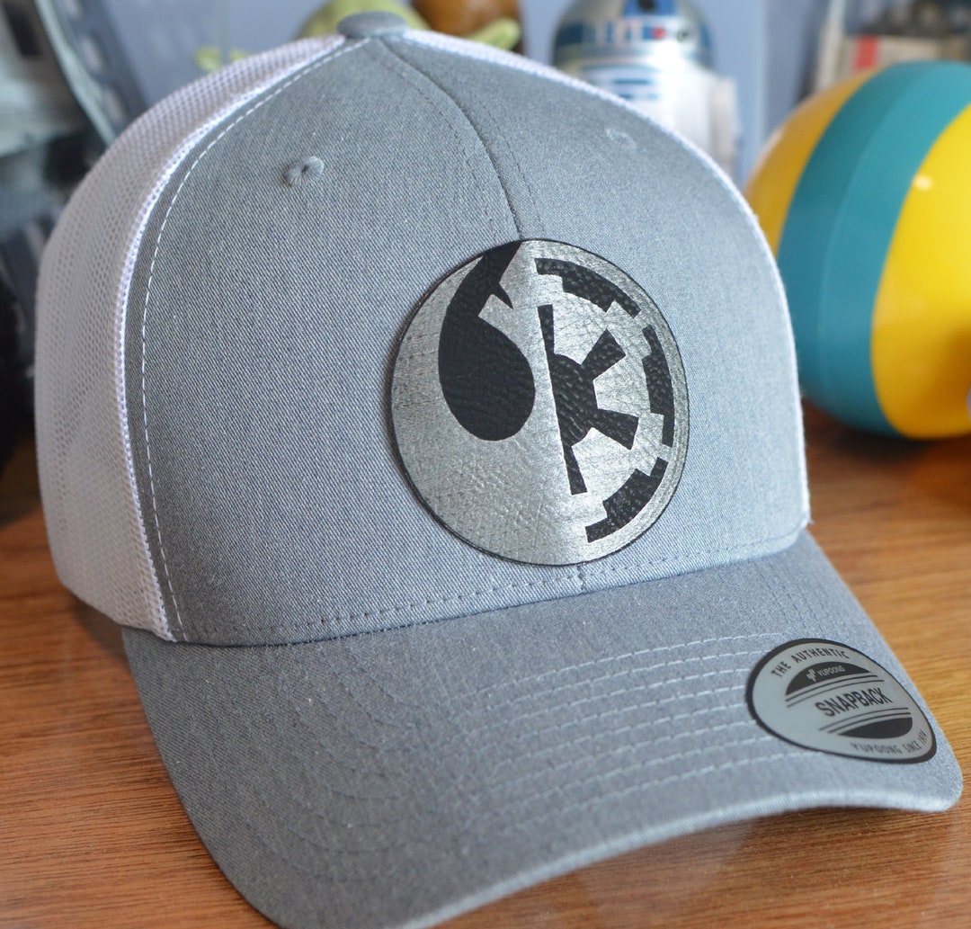 Star Wars Rebel Symbol Imperial Symbol Leather Patch Hat - Half Rebel ...