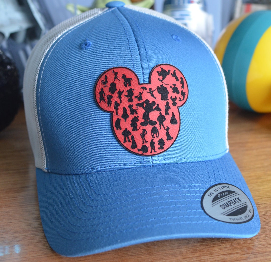 Custom Disney Characters Trucker Hat – Mickey Mouse Leather Patch - Etsy