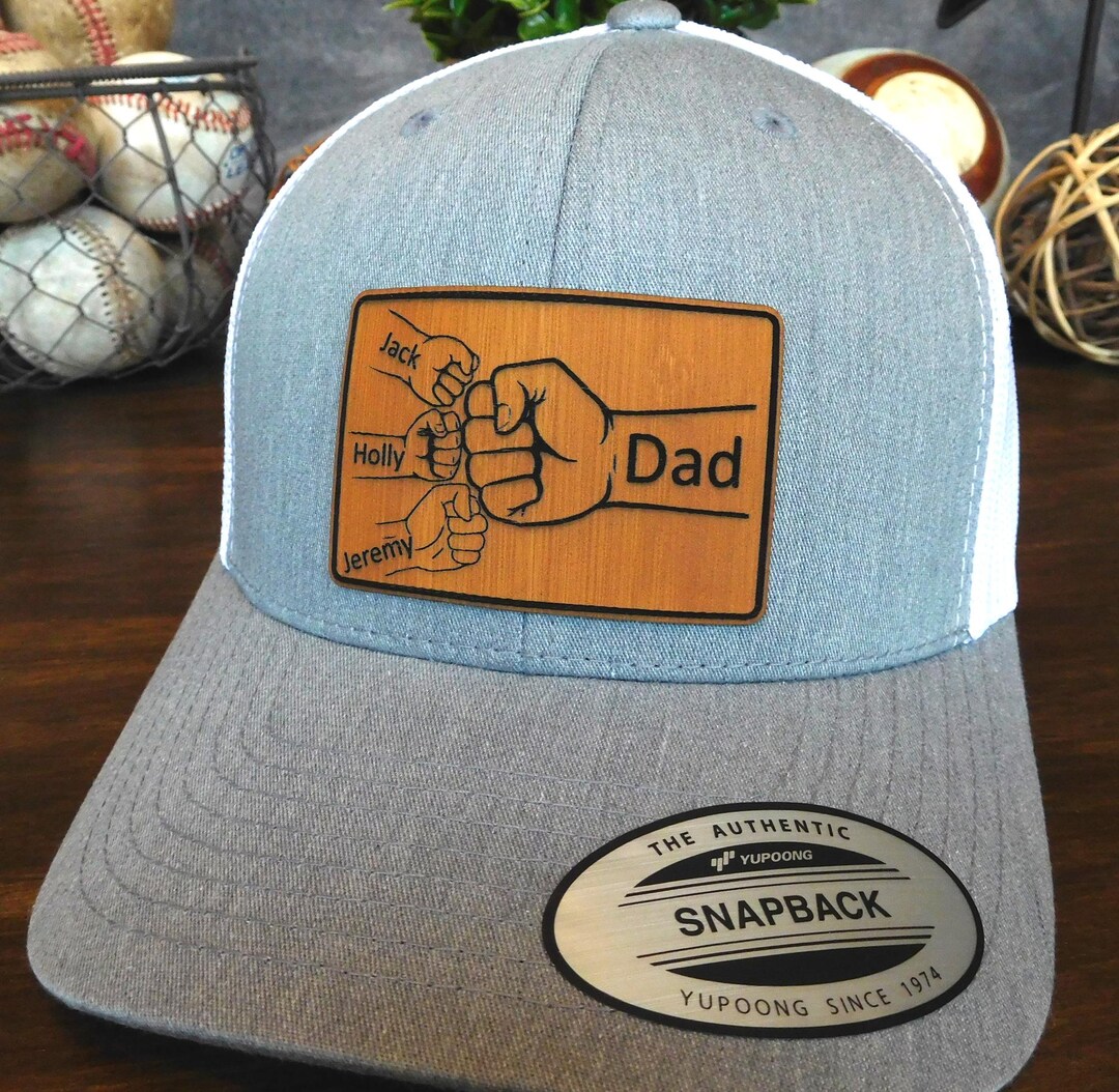 Custom Leather Patch Trucker Hat – Dad & Kids Fist Bump With ...