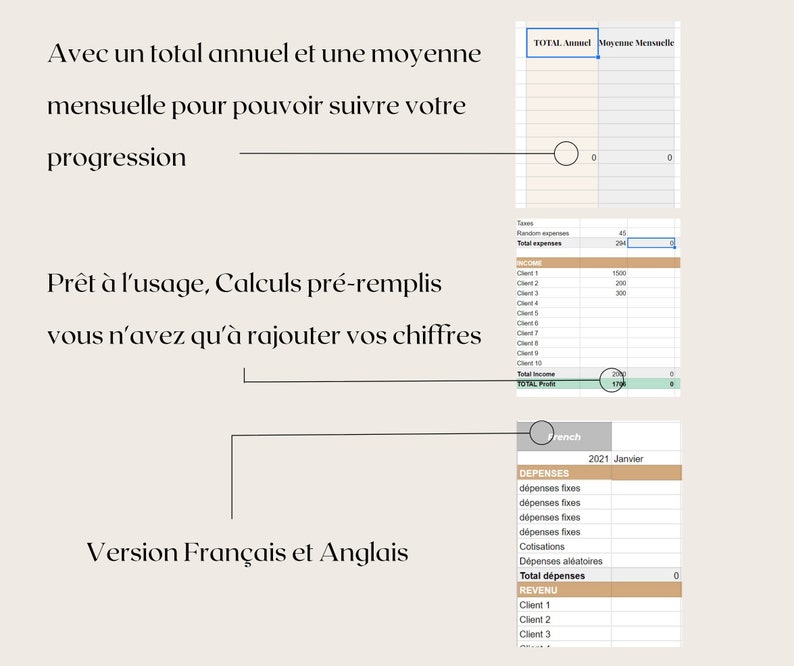 Business Income and Expenses Template for Photographers, Template Suivi ...