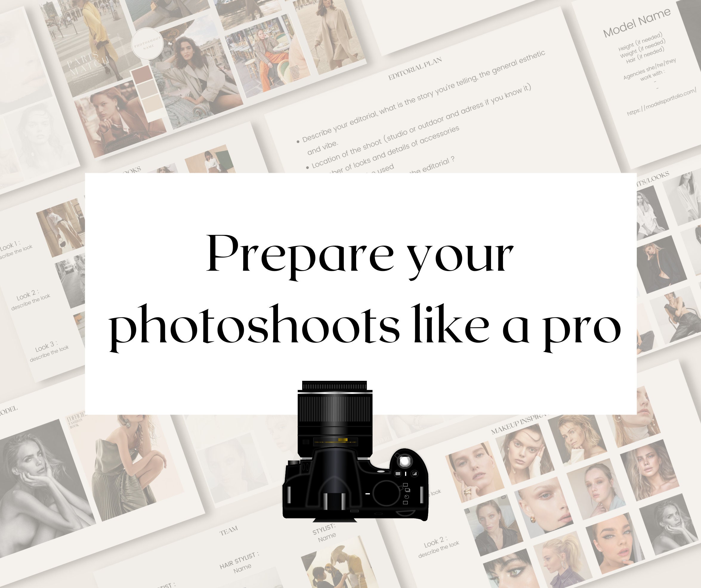 MOODBOARD Template for Photoshoots, MOODBOARD Photography Template ...