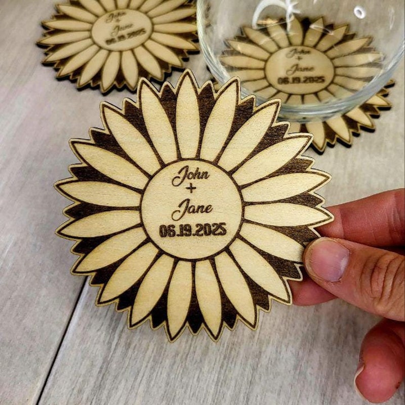 Sunflower Coasters - Etsy