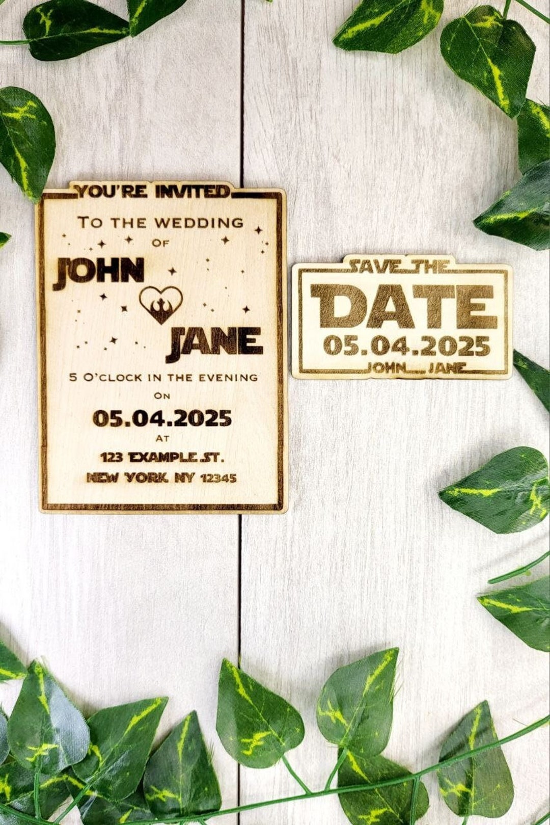 Star Wedding Invitation & Save the Date Magnet Set • Geeky Sci-fi ...