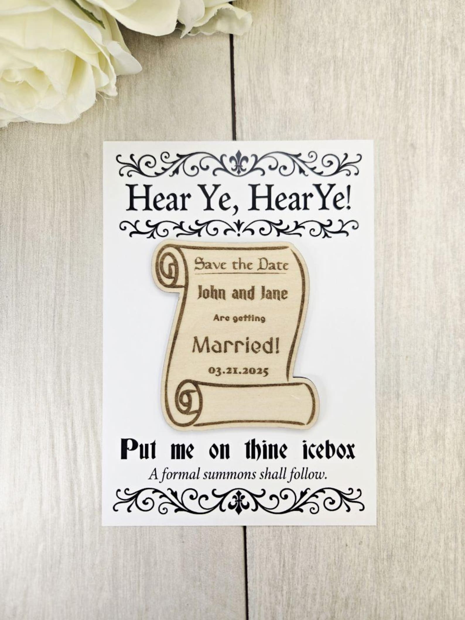 Medieval Scroll Save the Date Magnet • Fantasy Renaissance Wedding ...