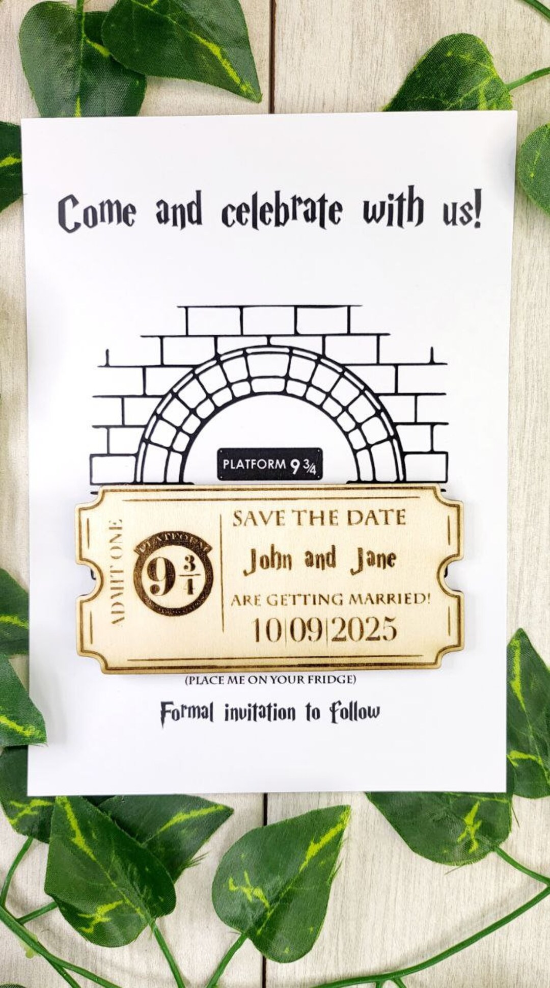 Magical Wedding Save the Date Magnets Wizard Themed Save the Date Nerdy ...