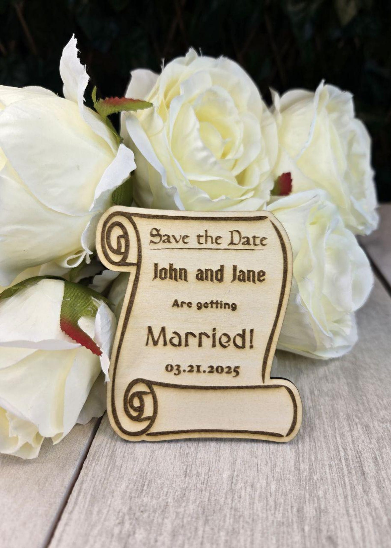 Medieval Scroll Save the Date Magnet • Fantasy Renaissance Wedding ...