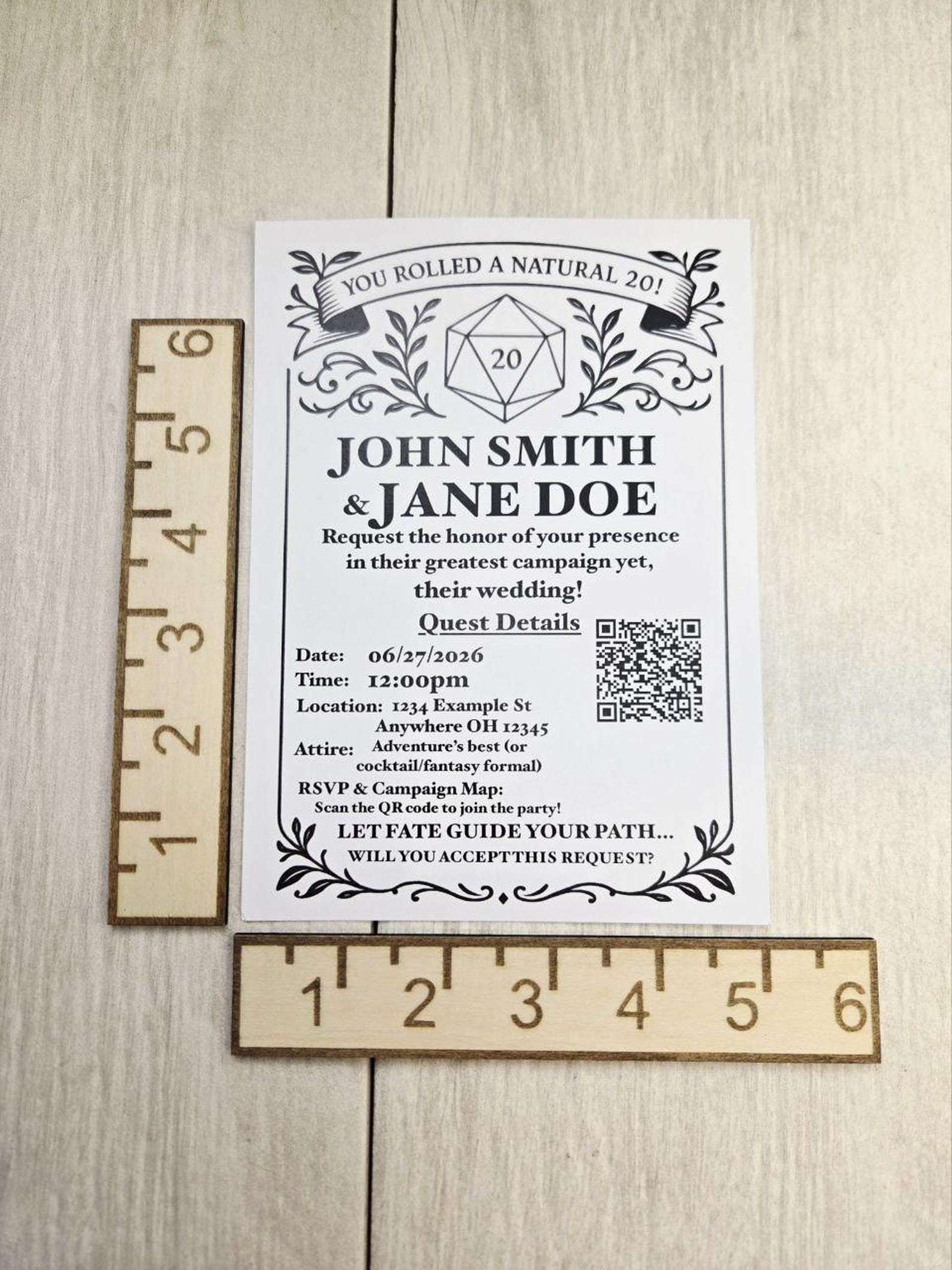 D20 Wedding Invitation RSVP Set | Tabletop RPG Theme | Dungeons Dragons ...