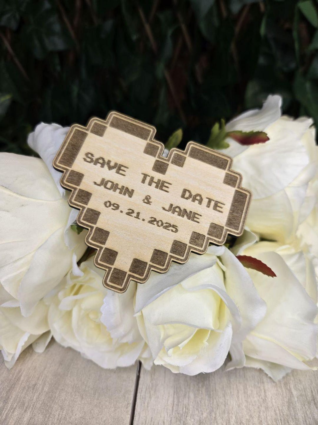 Pixel Heart Save the Date Magnets, Cute and Unique Game Invites ...