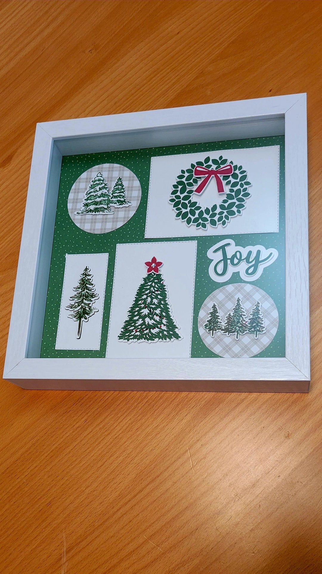 Christmas Tree Shadow Box, Winter Wall Art, Christmas Shelf Sitter ...