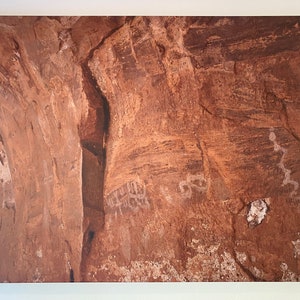 Sacred Sedona Petroglyph Artwork, Ancient Symbols Spiritual Art, Red ...