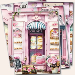 French Patisserie and Cafes Printable Illustrations / Digital Downloads ...