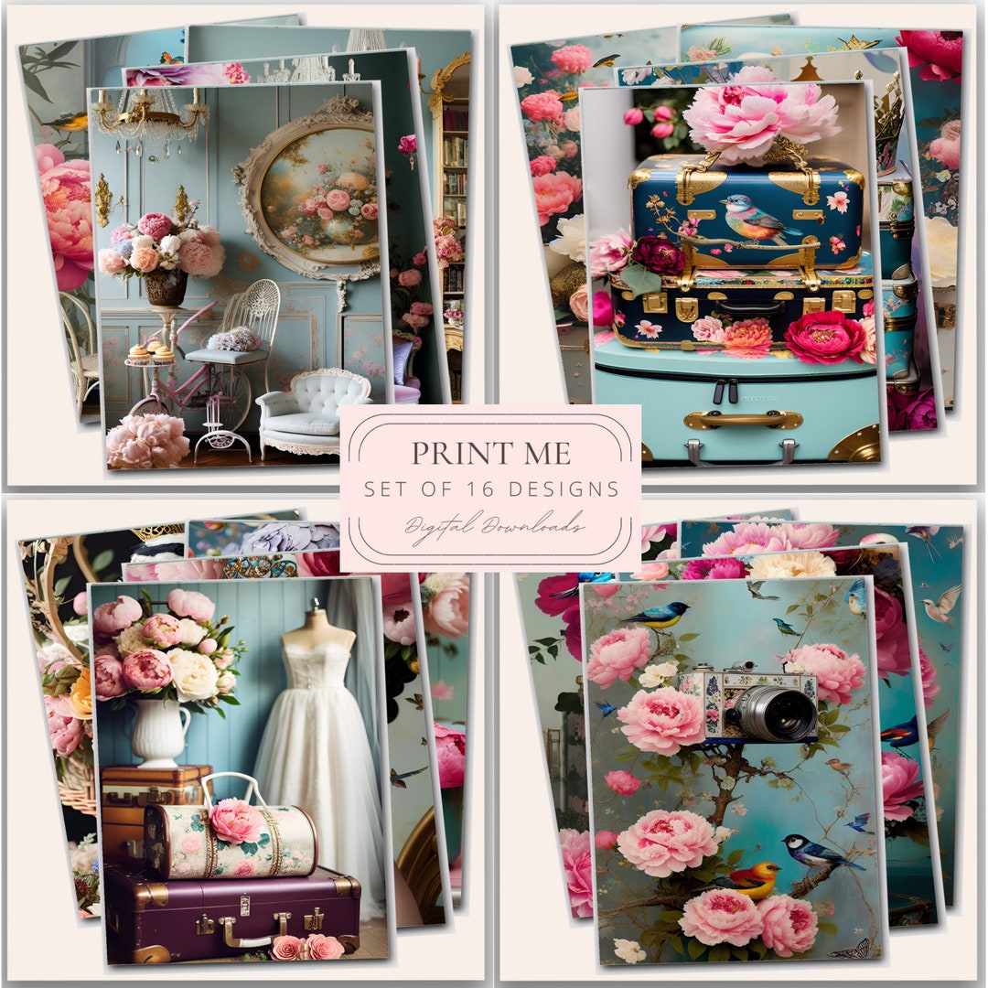 Rococo Style Printable Images / Women, Birds, Boxes & Sofas Prints ...