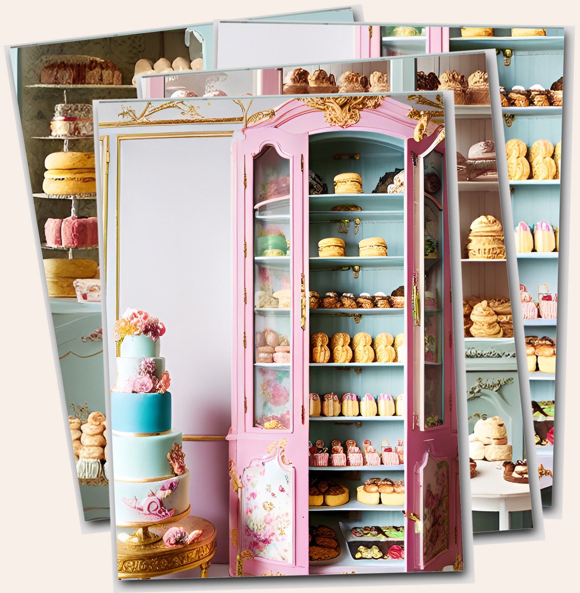 French Bakery Printable Images / Paris Patisserie Prints / Shabby ...