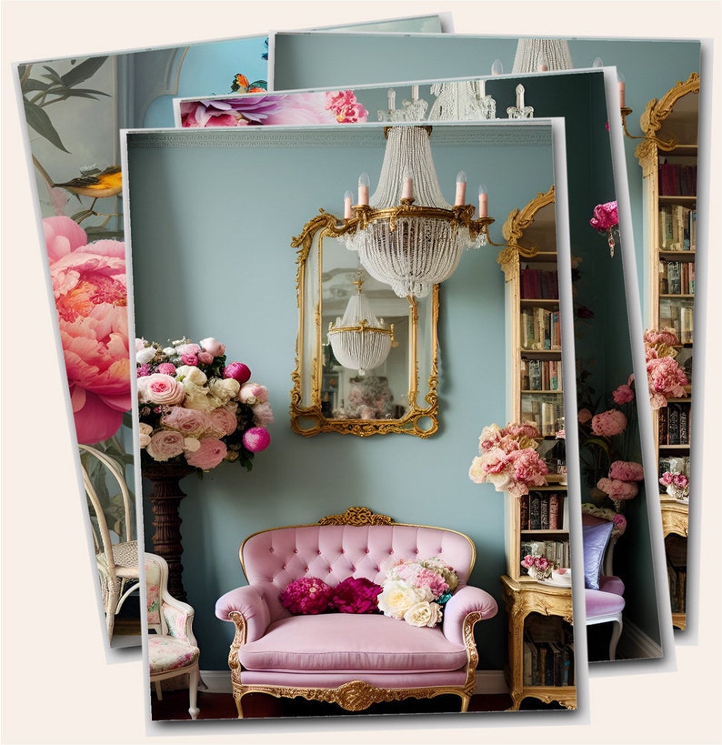 Rococo Style Printable Images / Women, Birds, Boxes & Sofas Prints ...