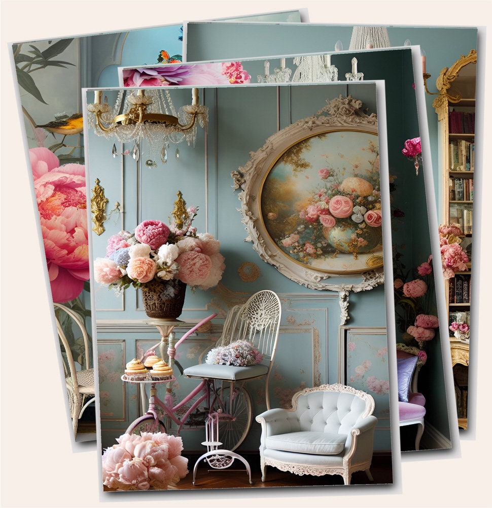 Rococo Style Printable Images / Women, Birds, Boxes & Sofas Prints ...