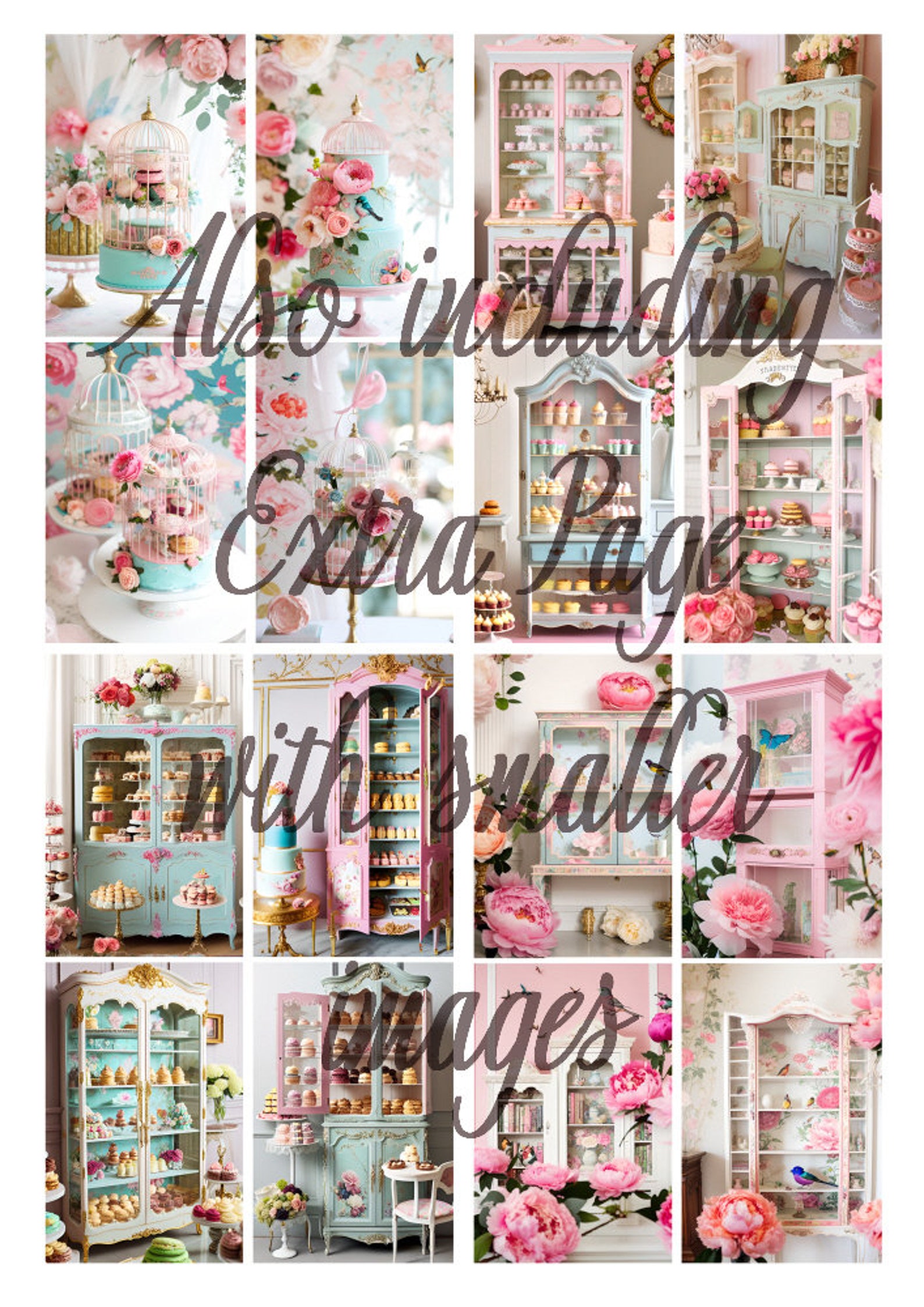 French Bakery Printable Images / Paris Patisserie Prints / Shabby ...