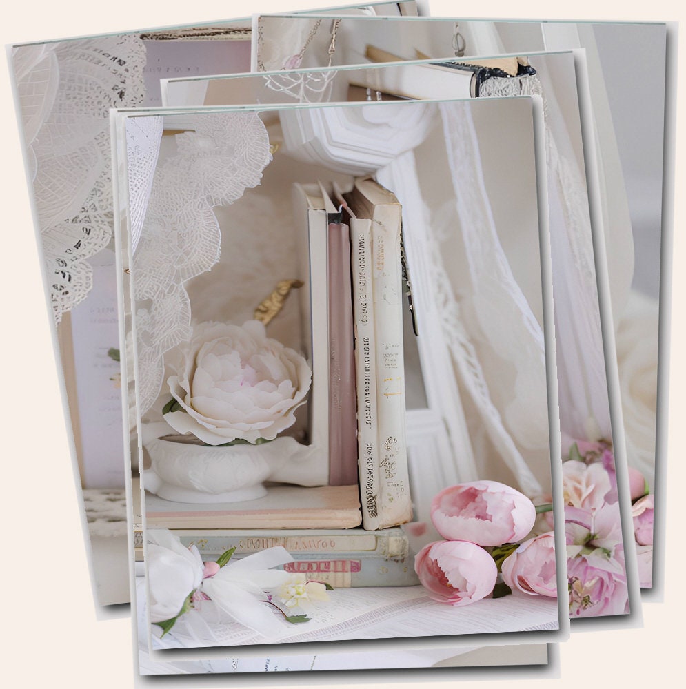 Printable Shabby Pink Roses, Peonies, Dresses & Craft Rooms Digital ...