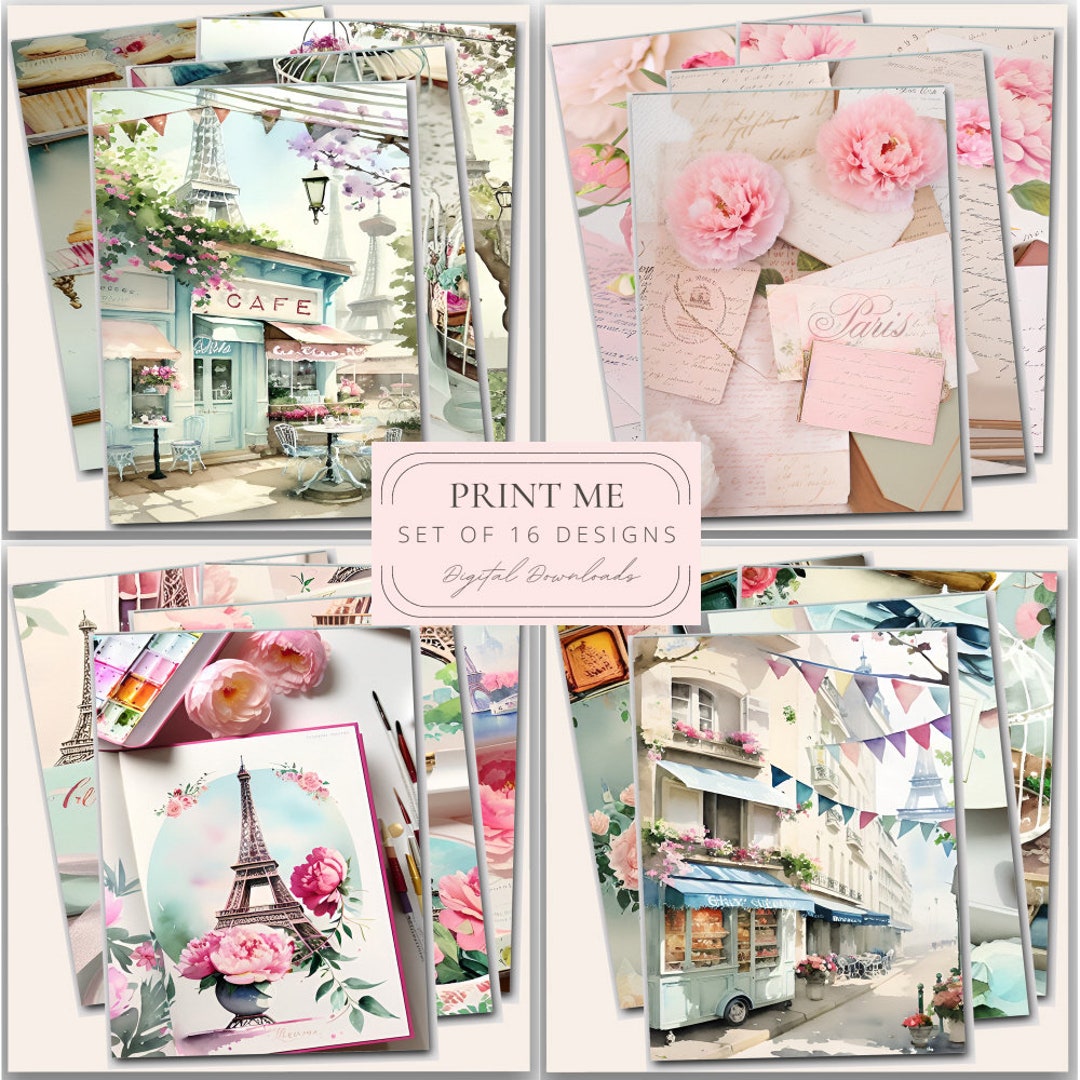 Printable Paris Images / Watercolor Prints / Vintage Chic / Digital ...