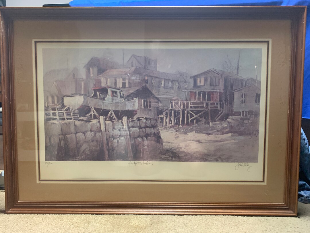 John Kelly Limited Edition Lithograph - Rockport Harbor, One of Maines ...