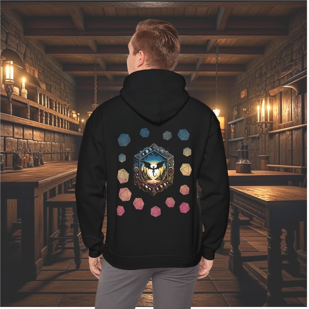 Goth Dnd Unisex Hoodie, Dragon Design, Tabletop Gaming Apparel, Trendy ...